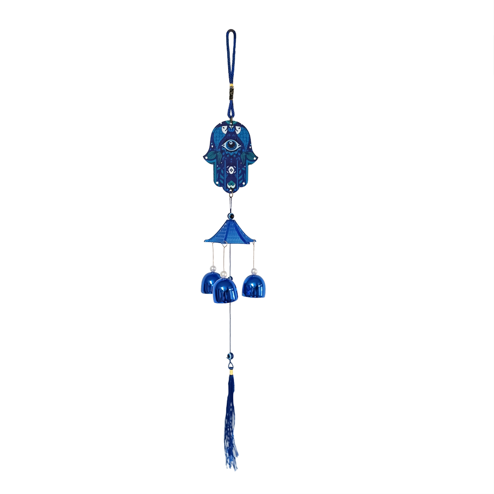 Evil Eye Hamsa Hand Wind Chime – 50cm – Bhika Imports