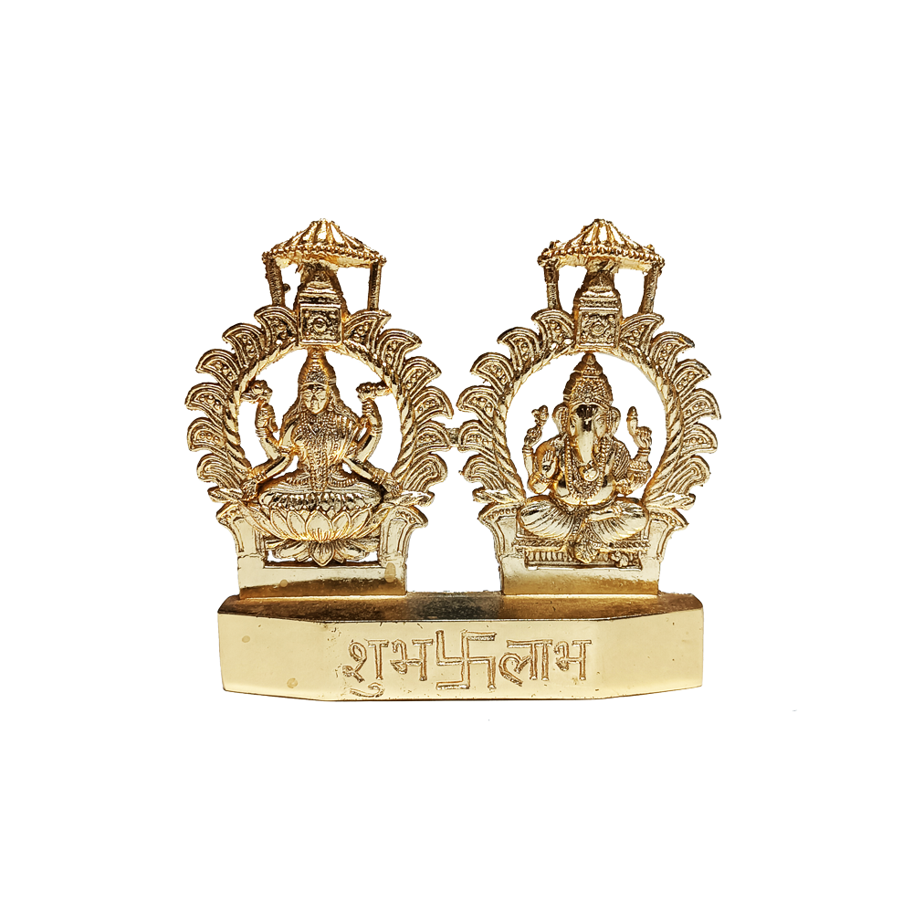 Luxmi Ganesha – Metal Stand – 8cm – Bhika Imports